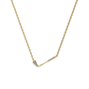 PASCAL PASCAL Golf Club Pendant Necklace Gold/white Diamond