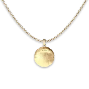 PASCAL Linear Diamond Basketball Pendant Necklace - Gold/white Diamond