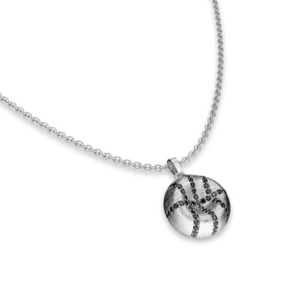 PASCAL Basketball Leaking Ball Diamond Pavé Necklace - Silver/black Diamond