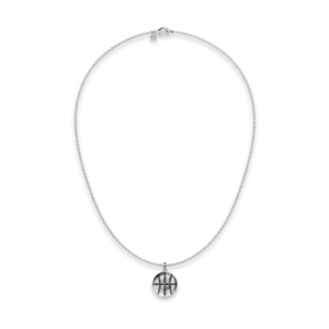 PASCAL Basketball Leaking Ball Diamond Pavé Necklace - Silver/black Diamond