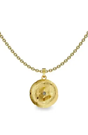 PASCAL Crooked Ball Diamond Necklace - Gold/white Diamond