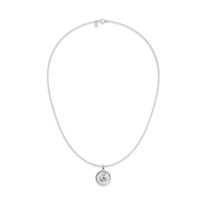 PASCAL Crooked Ball Diamond Necklace - Silver/black Diamond