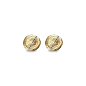 PASCAL Basketball Linear Diamond Vermeil Earrings - Gold/white Diamond