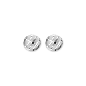 PASCAL Crooked Ball Diamond Earrings - Silver/black Diamond