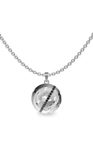 PASCAL The Basketball Linear Diamond Necklace - Silver/black Diamond