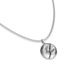 PASCAL The Basketball Linear Diamond Necklace - Silver/black Diamond