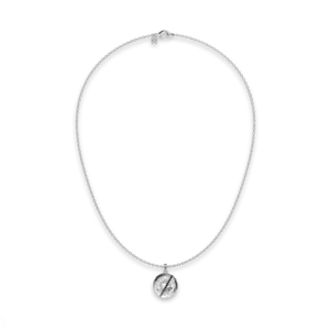 PASCAL The Basketball Linear Diamond Necklace - Silver/black Diamond