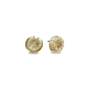 PASCAL Diamond Pavé Basketball Earrings - Gold/white Diamond