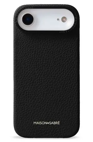 MAISON DE SABRE Leather Phone Case - Black Caviar