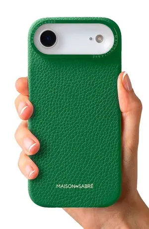 MAISON DE SABRE Leather Phone Case - Emerald Green