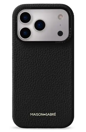 MAISON DE SABRE Leather Phone Case - Black Caviar
