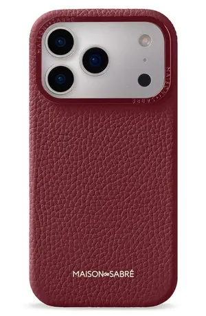 MAISON DE SABRE Leather Phone Case - Plum Red
