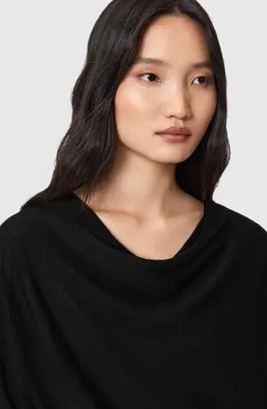 ALLSAINTS Ridley Dolman Sleeve Crop Sweater - Black