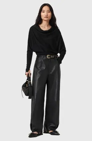 ALLSAINTS Ridley Dolman Sleeve Crop Sweater - Black