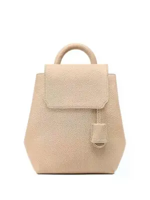 MAISON DE SABRE Mini Soft Leather Backpack With Top Handle And Adjustable Shoulder Straps - Neutrals