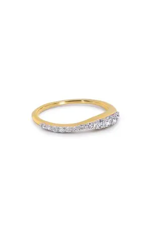 Monica Vinader Riva Pavé Lab Grown Diamond Ring - 18ct Gold Vermeil