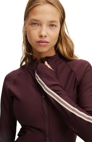 Cotton:on Active Fleece Lined Jacket - Cherry Ripe Deep Taupe
