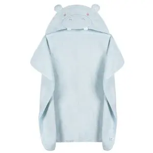 JUST BORN Tan Character Hooded Towel - Hippo