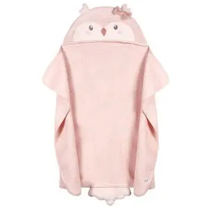 JUST BORN Tan Character Hooded Towel - Owl
