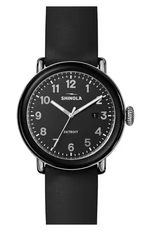 Shinola Detrola Rubber Strap Watch - Black