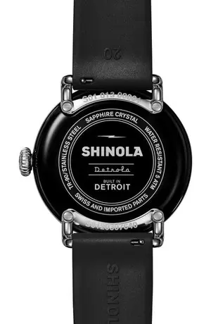 Shinola Detrola Rubber Strap Watch - Black