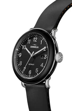 Shinola Detrola Rubber Strap Watch - Black