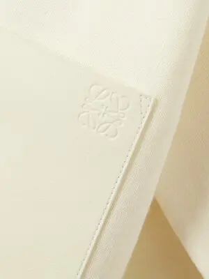 Loewe Leather-trimmed Wool-blend Zip-up Hoodie - White