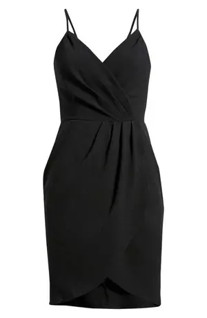Julia Jordan Pleated Tulip Hem Cocktail Dress