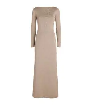 Max Mara Metallic-knit Maxi Dress