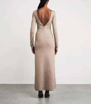 Max Mara Metallic-knit Maxi Dress