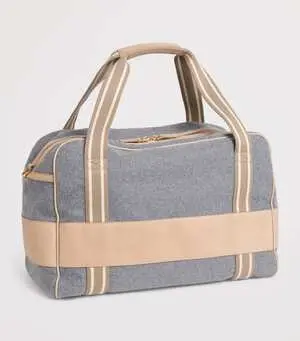 Eleventy Wool Canvas Leather-trim Gym Bag