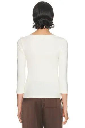 Donni. Baby Rib Boatneck Top