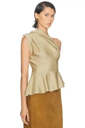 Khaite Aimee Metallic Top - Gold