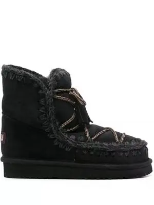 Mou Calf Suede Whipstitch Ankle Boots
