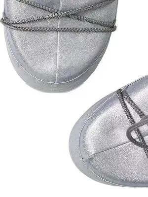 Moon Boot Icon Glitter Lace-up Boots - Silver