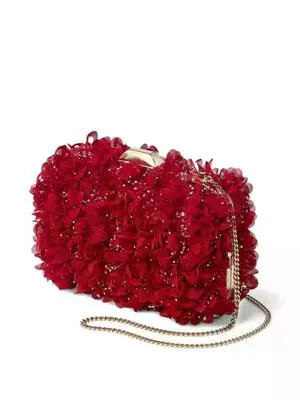 JIMMY CHOO Floral Embellished Clutch - Red