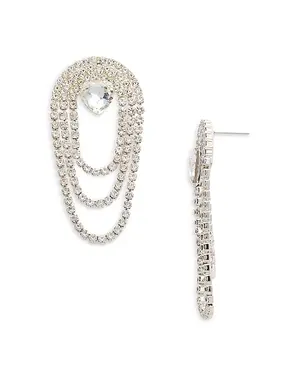 Aqua Salvo Heart Rhinestone Drop Earrings