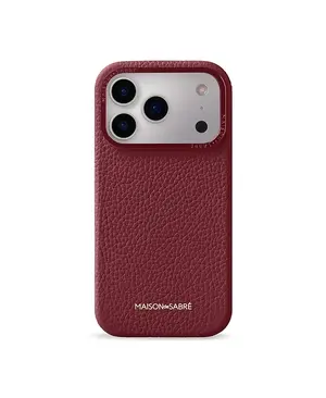 MAISON DE SABRE Leather Phone Case - Plum Red