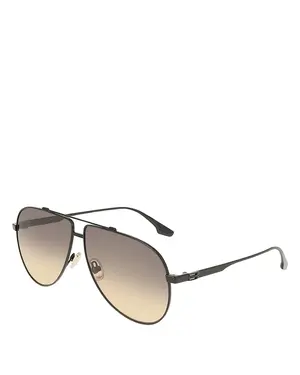 Victoria Beckham Buckle Aviator Sunglasses, 63mm - Black