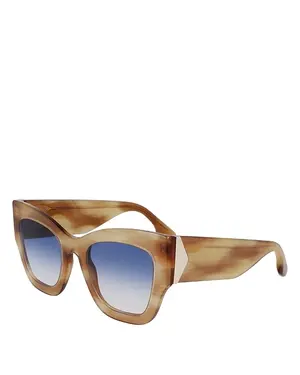 Victoria Beckham Plaque Butterfly Sunglasses, 51mm - Honey Brown Horn