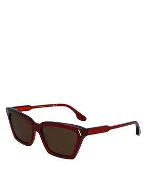 Victoria Beckham Guilloche Geometric Sunglasses, 57mm - Red