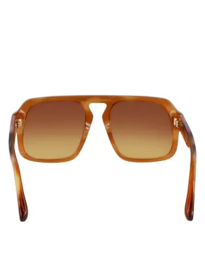 Victoria Beckham Rectangular Sunglasses, 53mm - Honey Brown Horn
