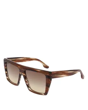 Victoria Beckham Classic Square Sunglasses - Light Brown Horn