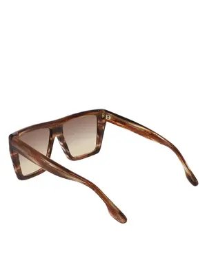 Victoria Beckham Classic Square Sunglasses - Light Brown Horn