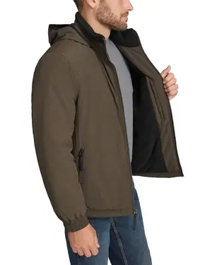 Andrew Marc Gatton Reversible Fleece Jacket - Olive