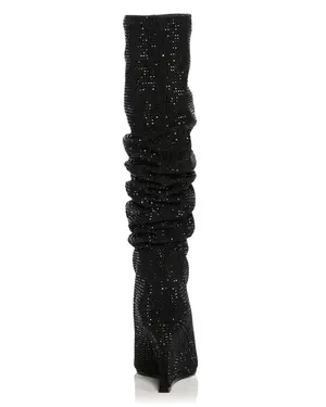 Aqua Glam Slouch Boots - Black