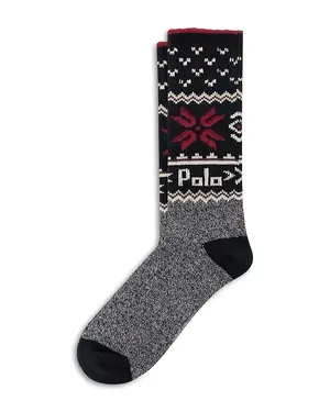 Ralph Lauren Snowflake Crew Socks - Black