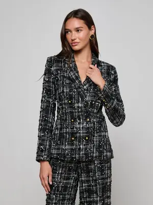 L'Agence Colin Sequined Tweed Blazer