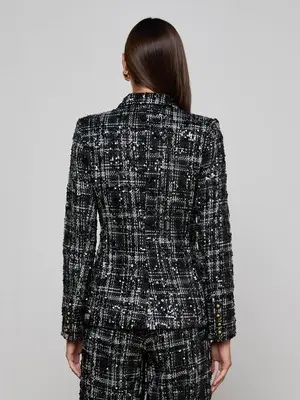 L'Agence Colin Sequined Tweed Blazer