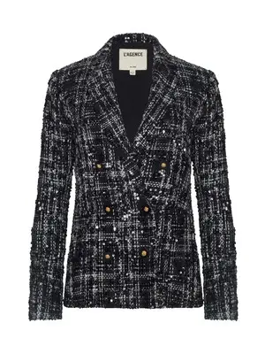 L'Agence Colin Sequined Tweed Blazer